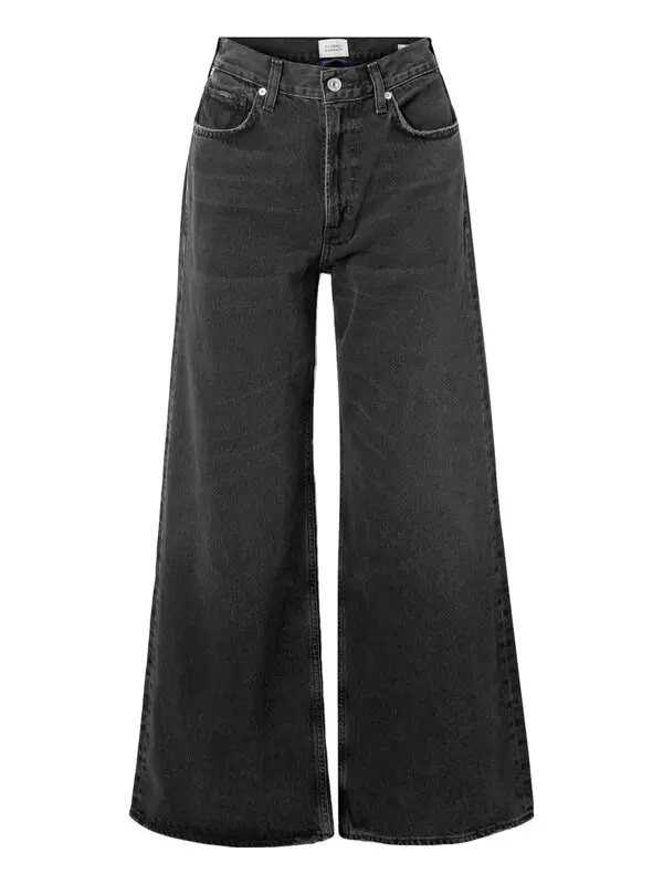 Citizens Of Humanity Paloma Mid-rise Wide-leg Jeans - Black