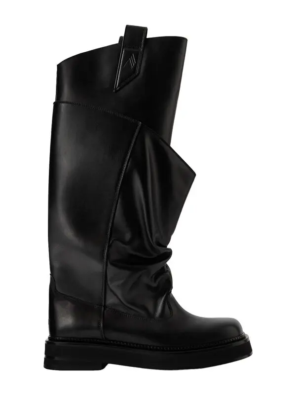 Attico Passeggiata Leather Knee Boots - Black