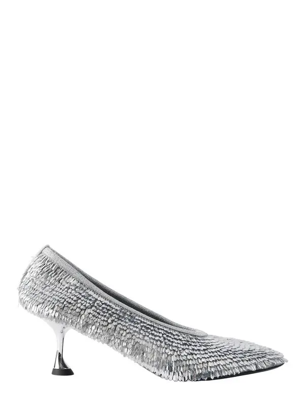 Proenza Schouler Tee Sequined Mesh Pumps - Silver