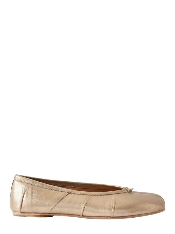 MAISON MARGIELA Tabi Split-toe Leather Ballet Flats - Gold