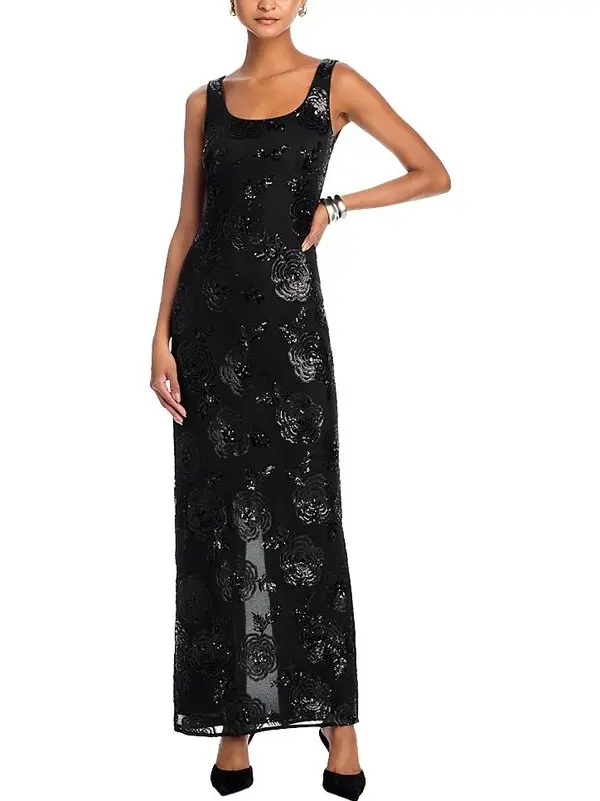 ROTATE BY BIRGER CHRISTENSEN Sequin Maxi Dress - Black