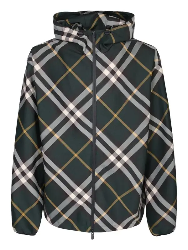 Burberry Check Motif Jacket - Green