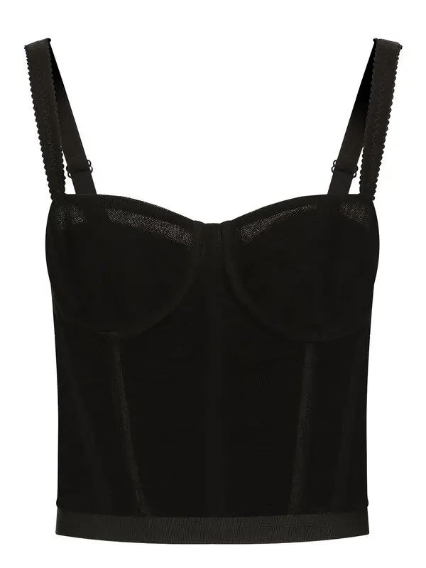 Dolce & Gabbana Draped Tulle Corset - Black