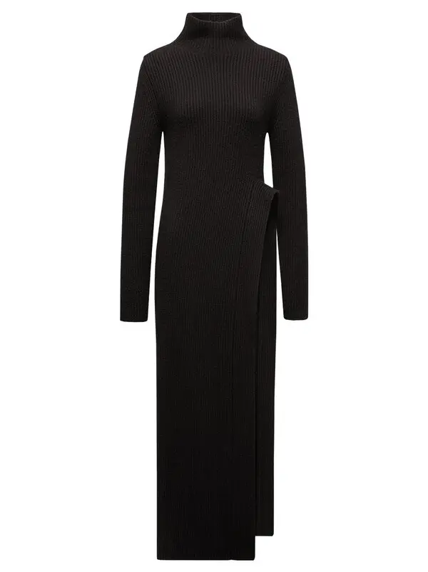 MONCLER + JIL SANDER Wool Turtleneck Dress - Black