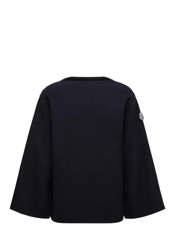 MONCLER + JIL SANDER Cuprous Wool-blend Cape - Blue