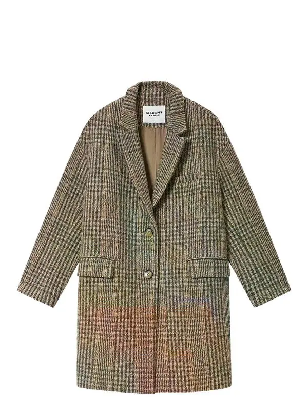 MARANT ETOILE Limiza Checked Coat - Brown