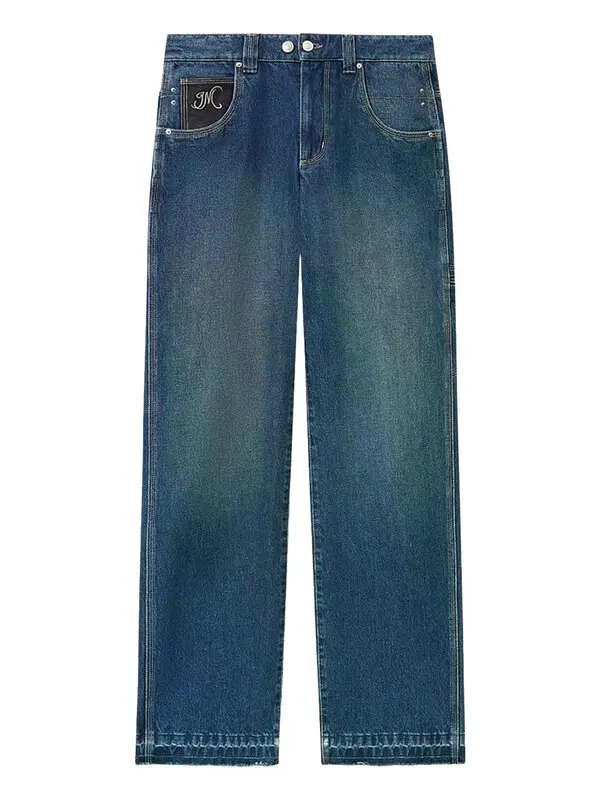 Isabel Marant Jeyda Embroidered Straight Jeans - Blue