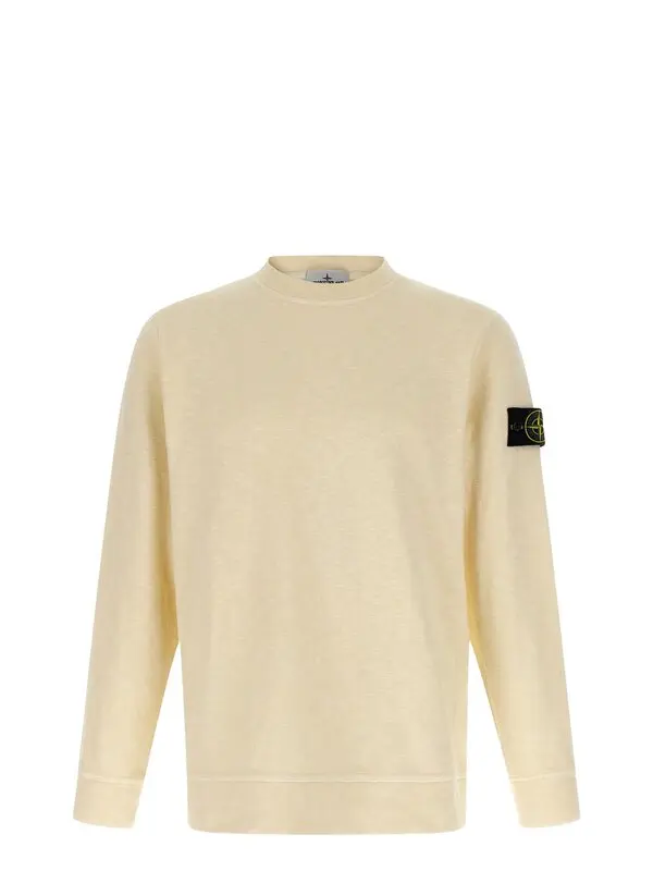 Stone Island Logo Badge Sweatshirt - Beige