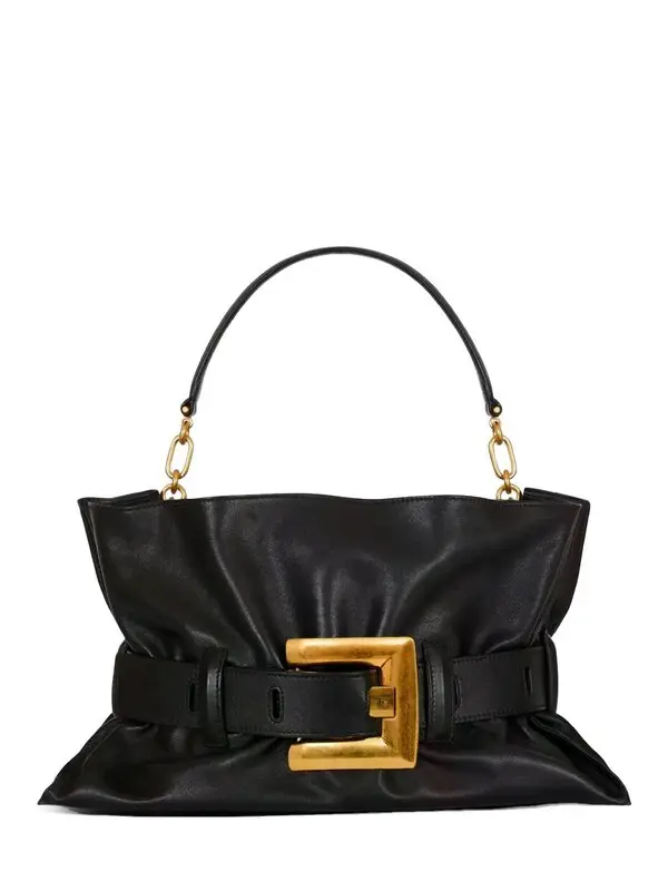 Balmain Anthem Belt-detail Shoulder Bag - Black