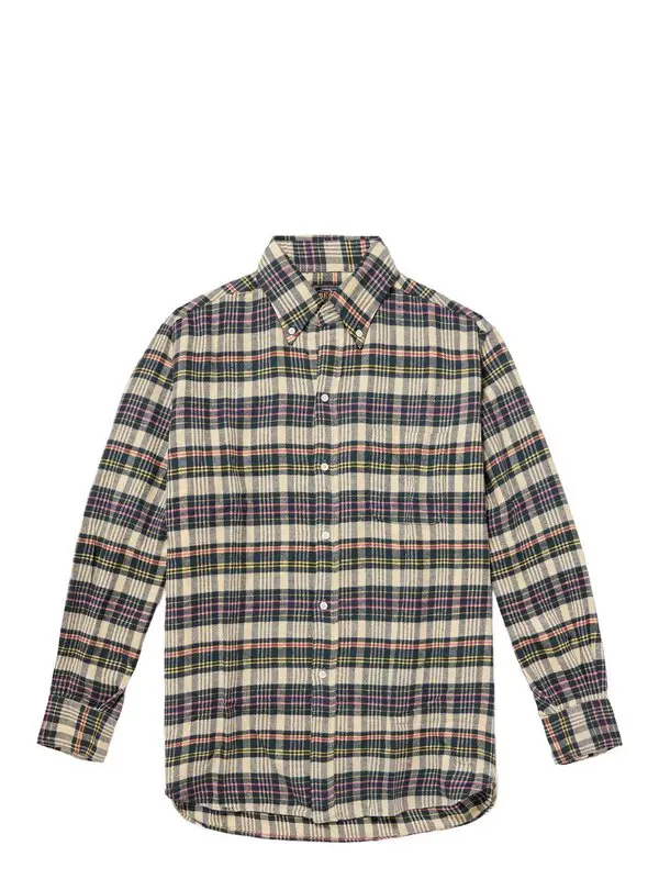 BEAMS Checked Cotton-flannel Shirt - Neutrals
