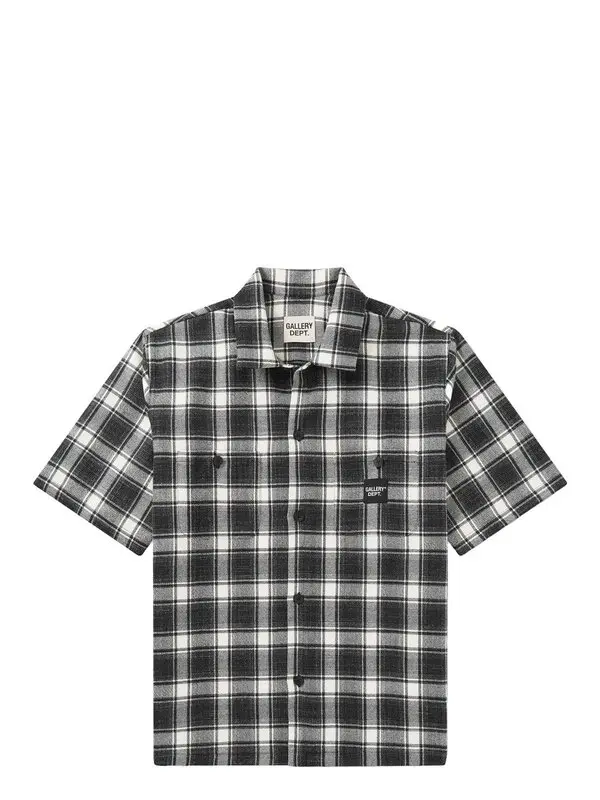 GALLERY DEPT. Playground Logo-appliquéd Checked Wool And Cotton-blend Shirt - Black