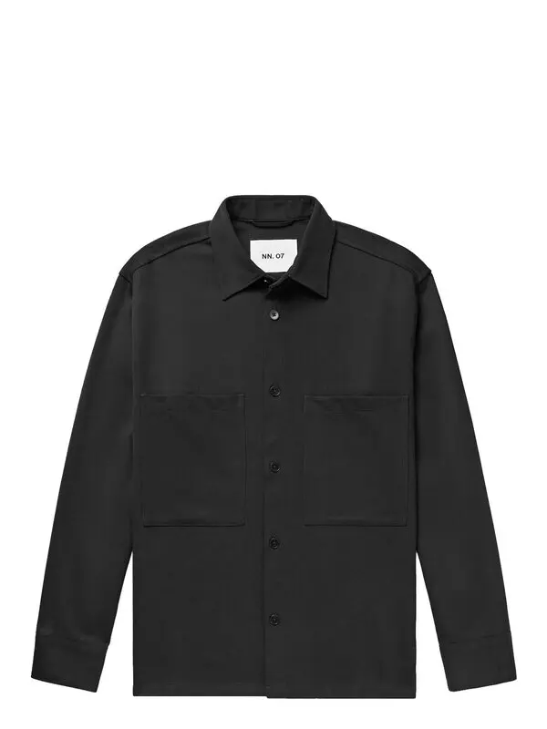 Nn07 Freddy 10006 Wool-blend Twill Overshirt - Black