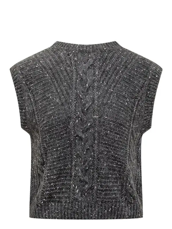 Max Mara Wool Cable-knit Gilet - Black