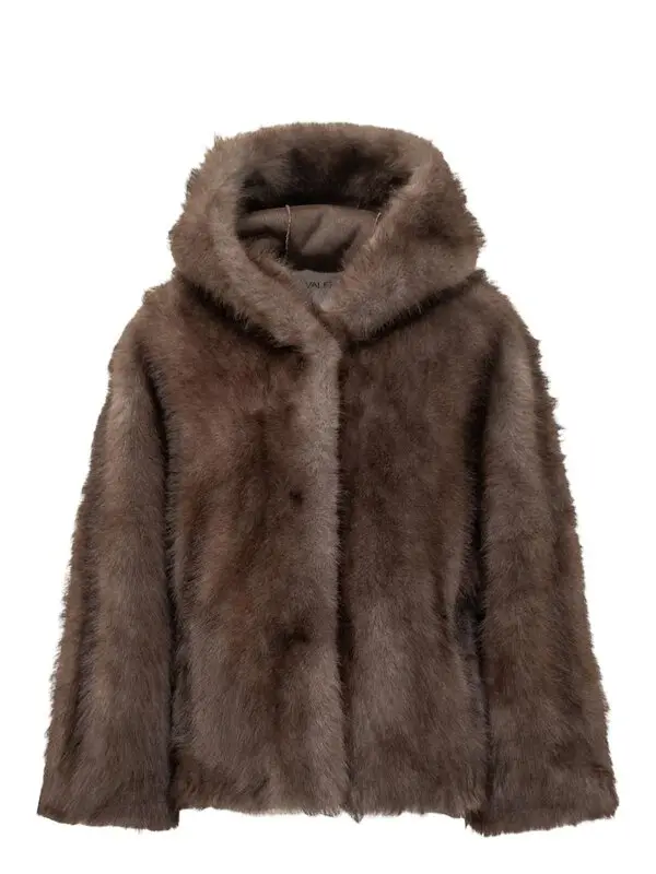 VALENTINI 1972 Fur Hooded Coat - Brown