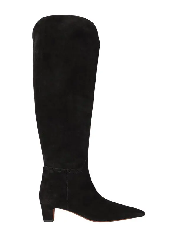 Ralph Lauren Suede Pointed-toe Tall Boots - Black