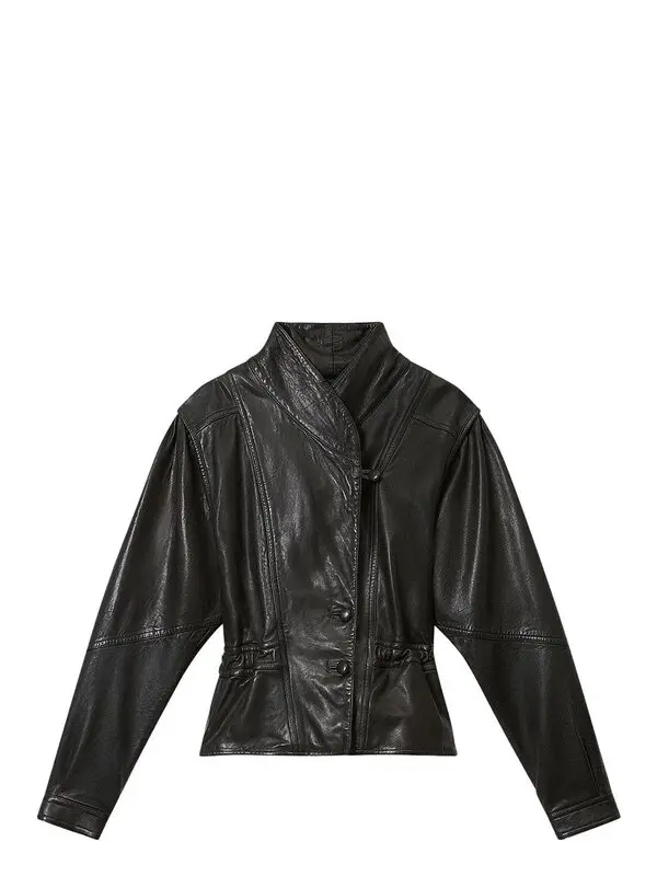 Isabel Marant Tressy Vegan Leather Jacket - Black