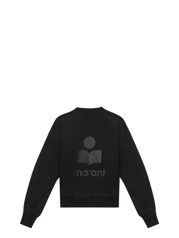 MARANT ETOILE Moby Glitter Logo Sweatshirt - Black
