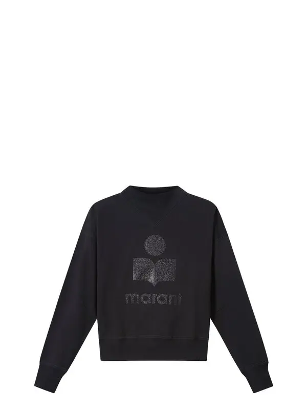 MARANT ETOILE Moby Glitter Logo Sweatshirt - Black