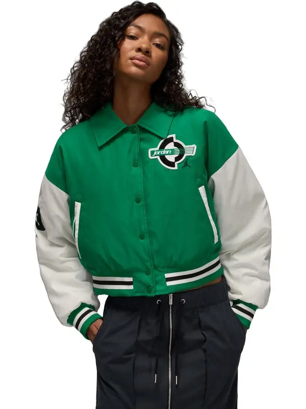 JORDAN Brooklyn Therma-fit Varsity Jacket - Green