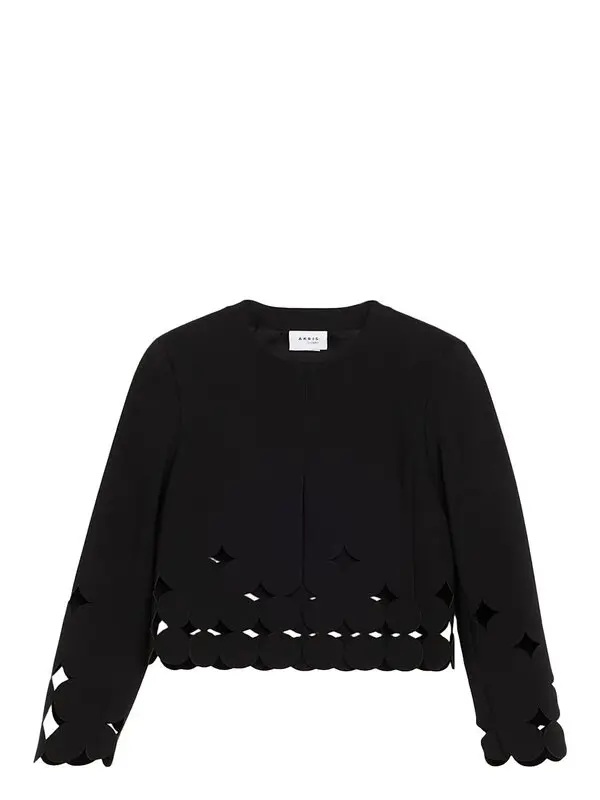 Akris Dropping Dot Cut-out Jersey Jacket - Black