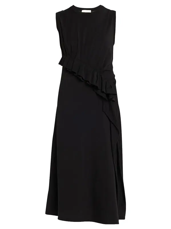 Ulla Johnson Jeune Ruffled Sleeveless Midi Dress - Noir