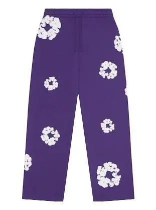 DENIM TEARS Cotton Wreath Baggy Sweatpants - Purple