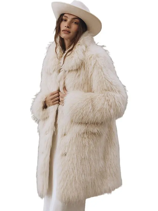 Apparis Pamela Faux Fur Coat - Ivory