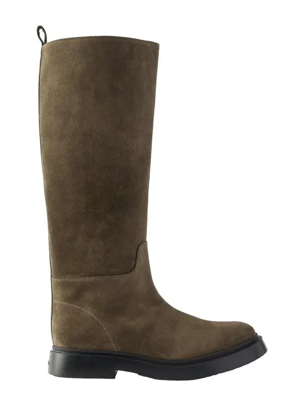Proenza Schouler Bank Suede Knee Boots - Green