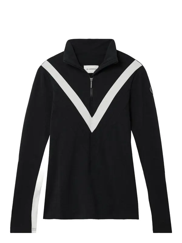 WE NORWEGIANS Voss Striped Ski Top - Black
