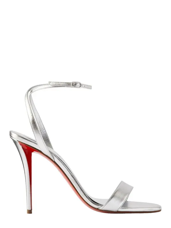 CHRISTIAN LOUBOUTIN Miss Z 100 Metallic Leather Sandals - Silver