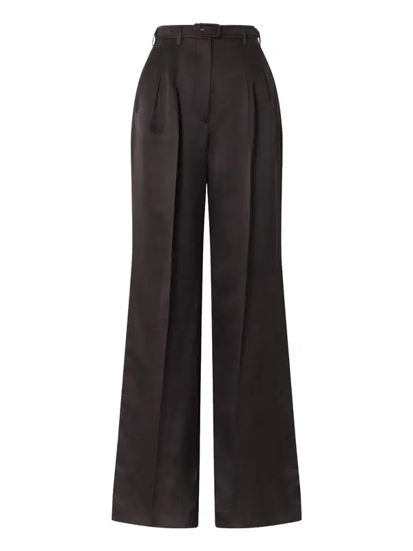 Gabriela Hearst Vargas Belted Silk Pants - Brown