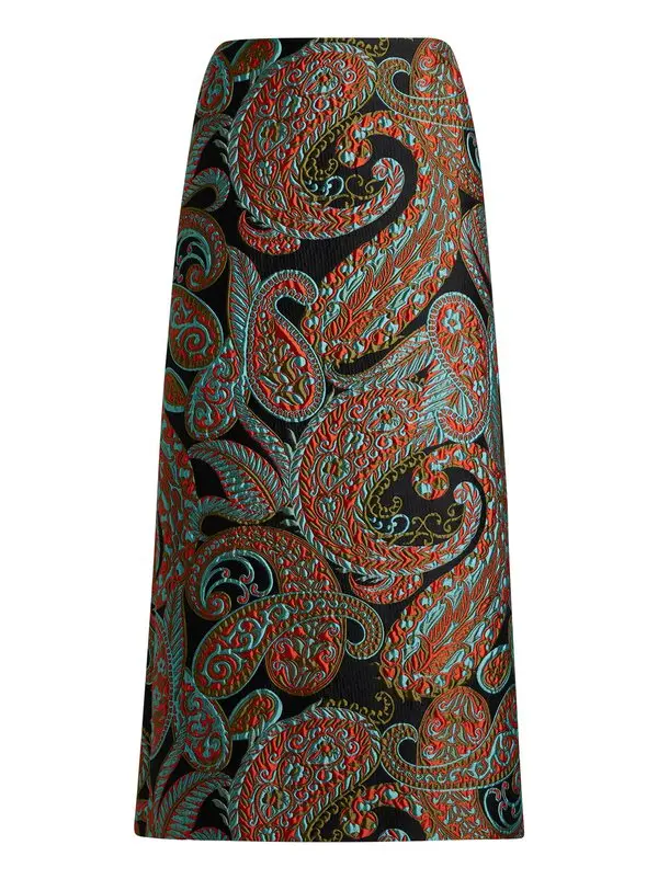 Etro Paisley-brocade Midi Skirt - Multi