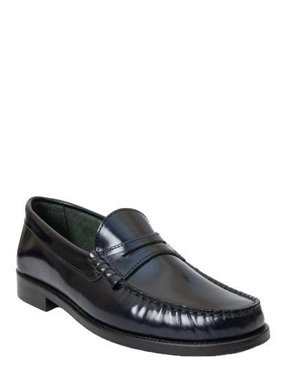 MENINA STEP Mila Leather Penny Loafer - Navy