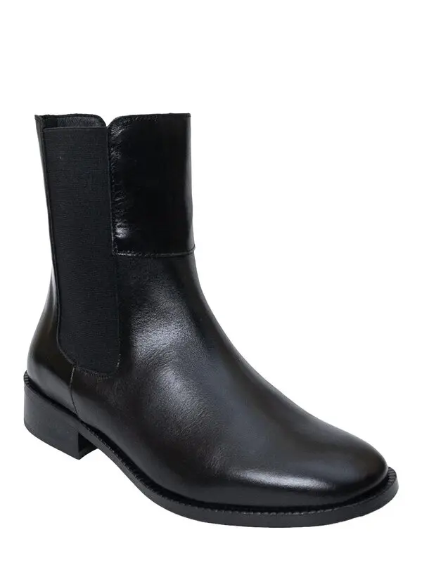 MENINA STEP Balmoral Leather Chelsea Boot - Black