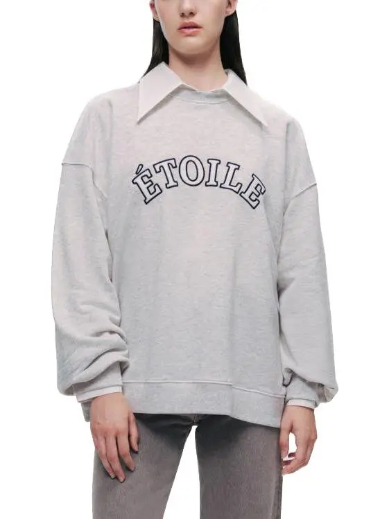 NOCTURNE Woven Text Logo Sweatshirt - Grey
