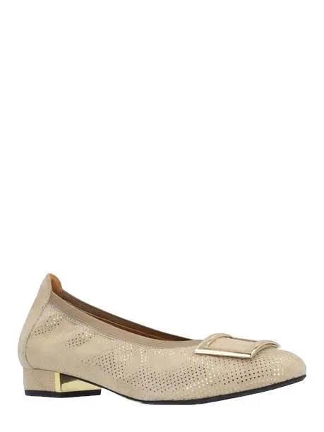 L'AMOUR DES PIEDS Floella Almond Toe Pump - Taupe/gold