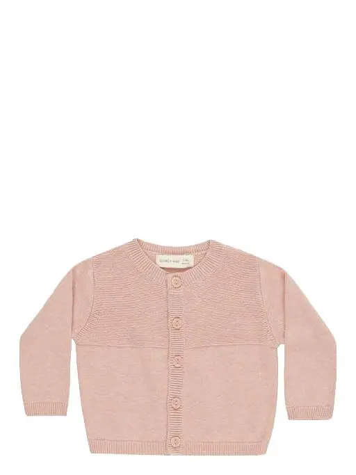 QUINCY MAE Heathered Organic Cotton Knit Cardigan - Rose