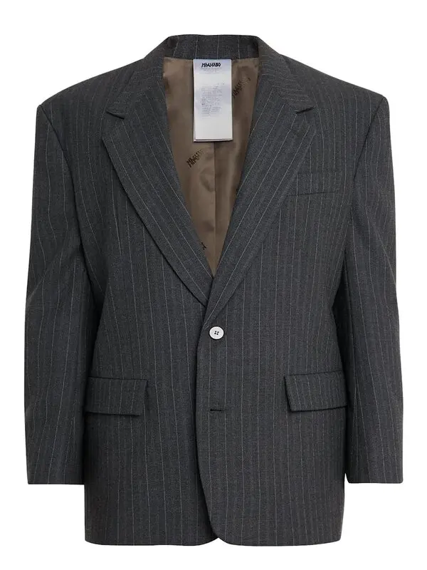 MAGLIANO Pinstripe Wool-blend Jacket - Striped Grey