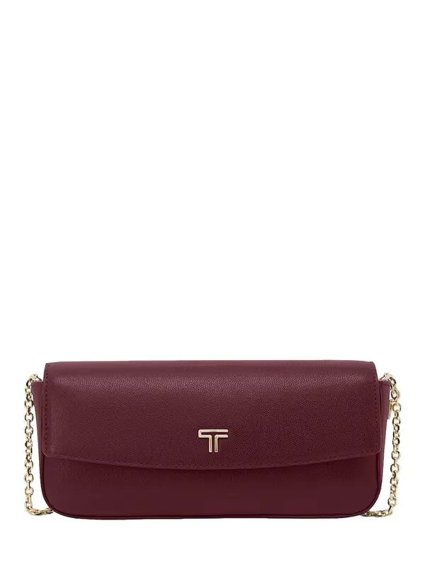 Tumi Leather Wallet On Chain Crossbody - Wine