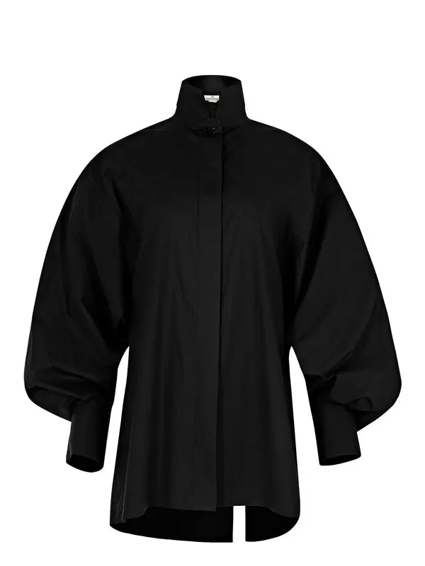 DI STAVNITSER Milena High-neck Cotton Top - Black