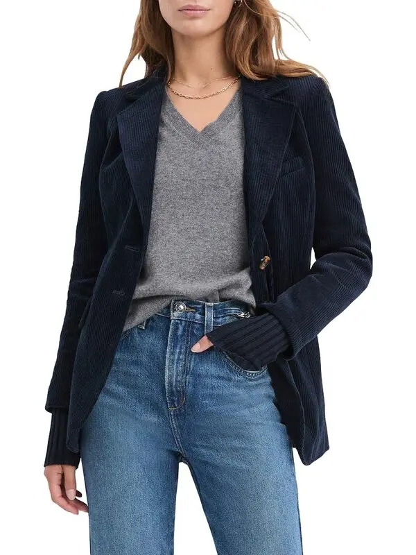 FAVORITE DAUGHTER Corduroy Blazer - Navy