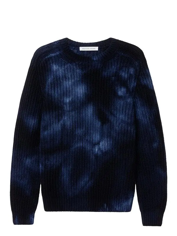 Iris Von Arnim Stonewashed Cashmere Rib-knit Sweater - Navy Multi