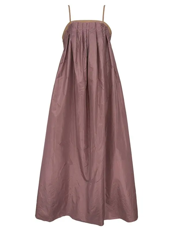 DI STAVNITSER Pleated Silk-taffeta Gown - Pink
