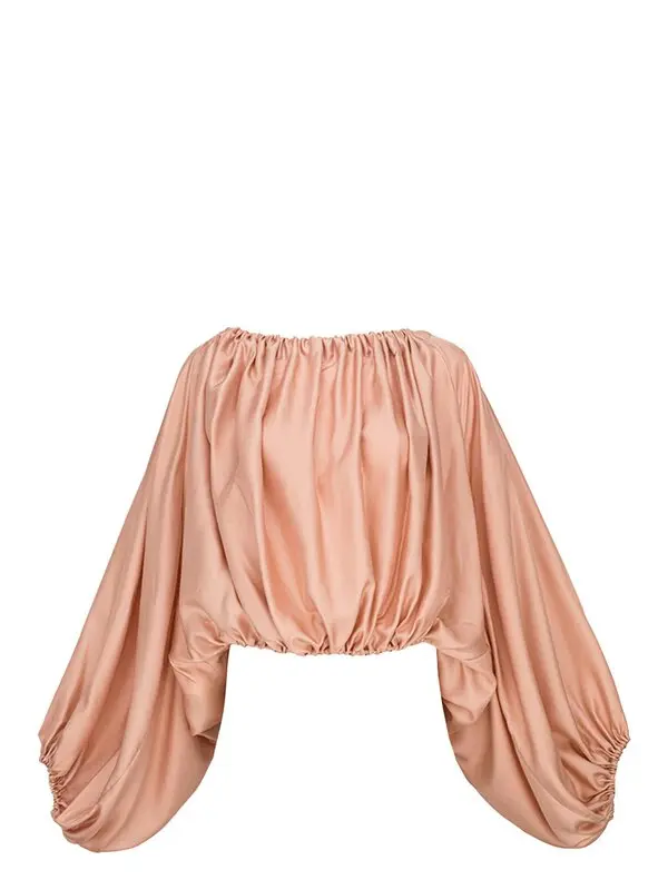 DI STAVNITSER Paloma Gathered Silk Top - Pink