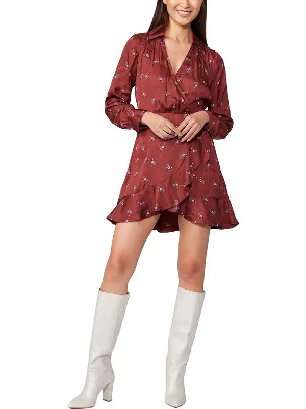 Paige Parisa Long Sleeve Minidress - Velvet Red Multi