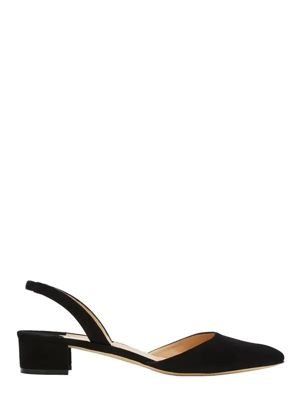 Manolo Blahnik Aspro Suede Slingback Pumps - Black