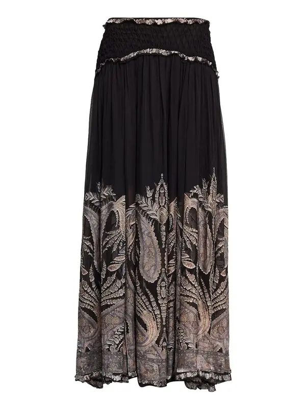 Zimmermann Dream Burnout Maxi Skirt - Black