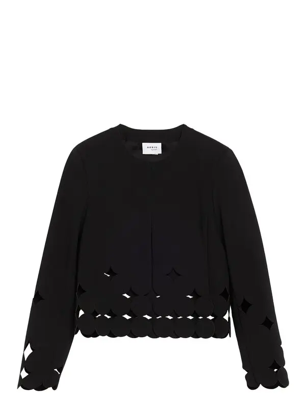 Akris Dropping Dot Cut-out Jacket - Black