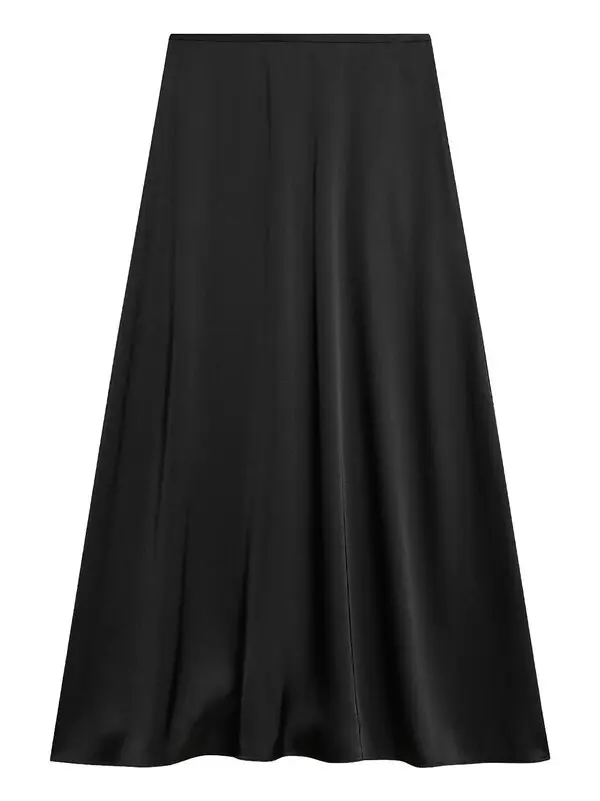 Theory Satin A-line Maxi Skirt - Black - 00