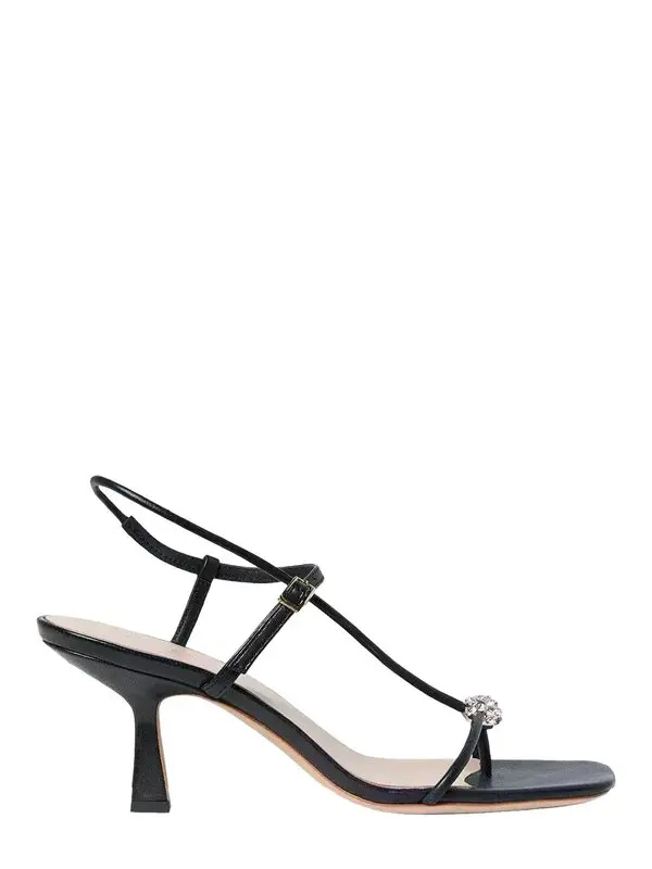 LOEFFLER RANDALL 70mm Triana Crystal Sandals - Black